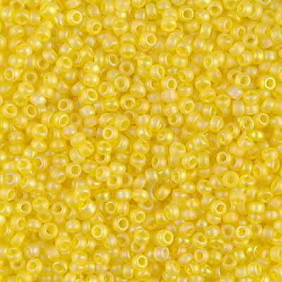 11/0 - Miyuki Seed Beads - Transparent Matte AB - Yellow - 11-136FR ...