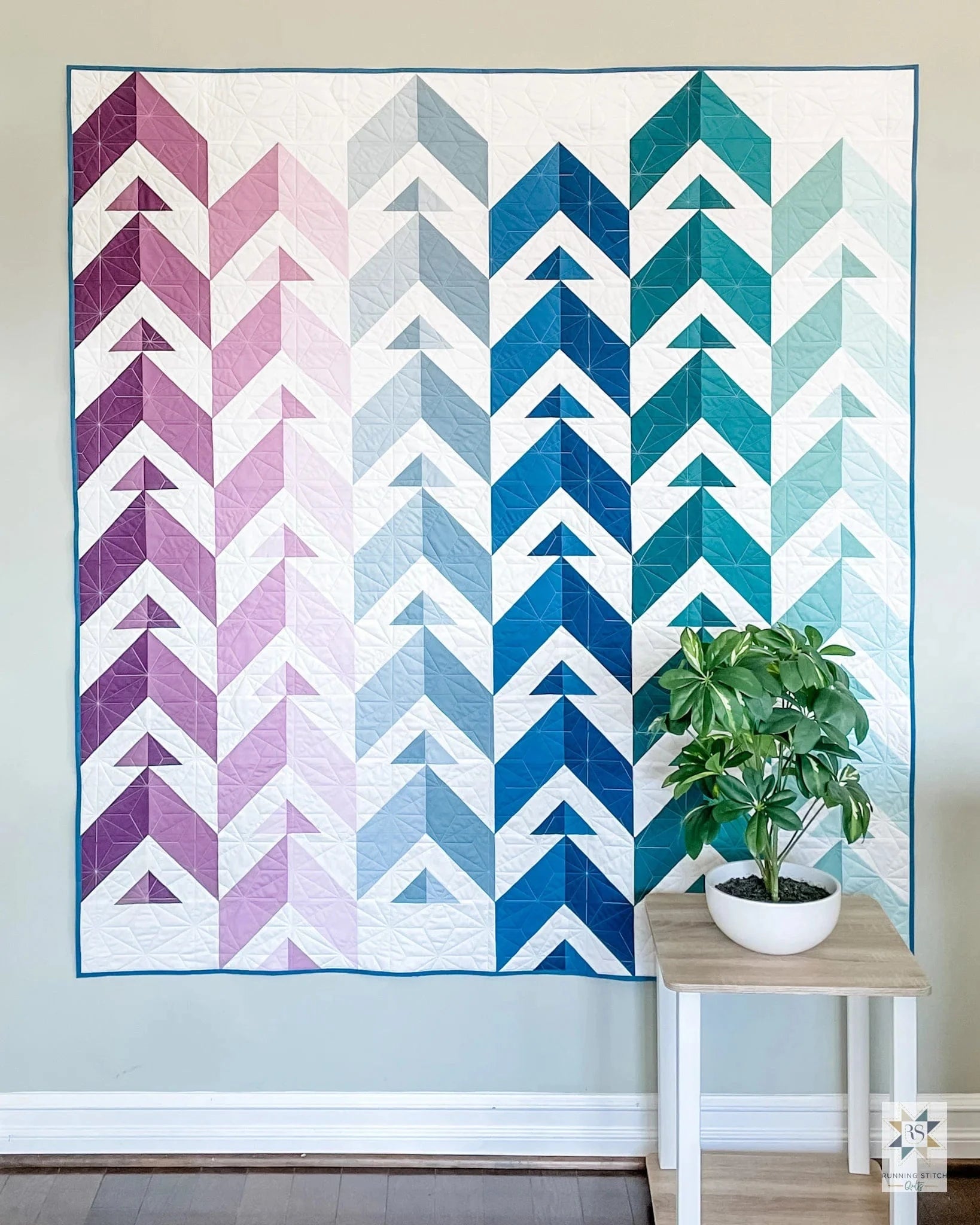 Chevron Points Quilt Pattern - Running Stitch Quilts – Fiddlehead ...
