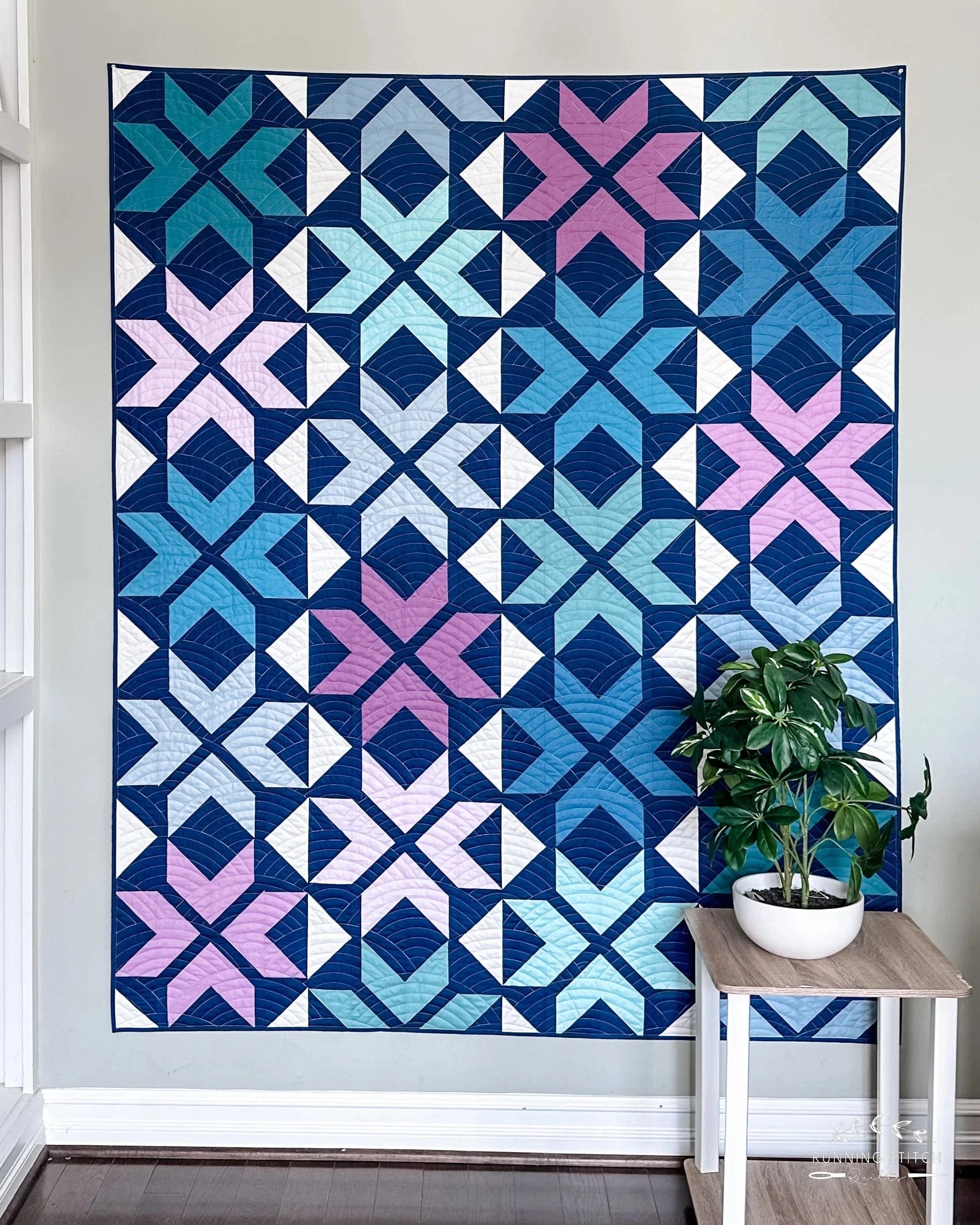Chevron Stars Quilt Pattern - Running Stitch Quilts – Fiddlehead ...