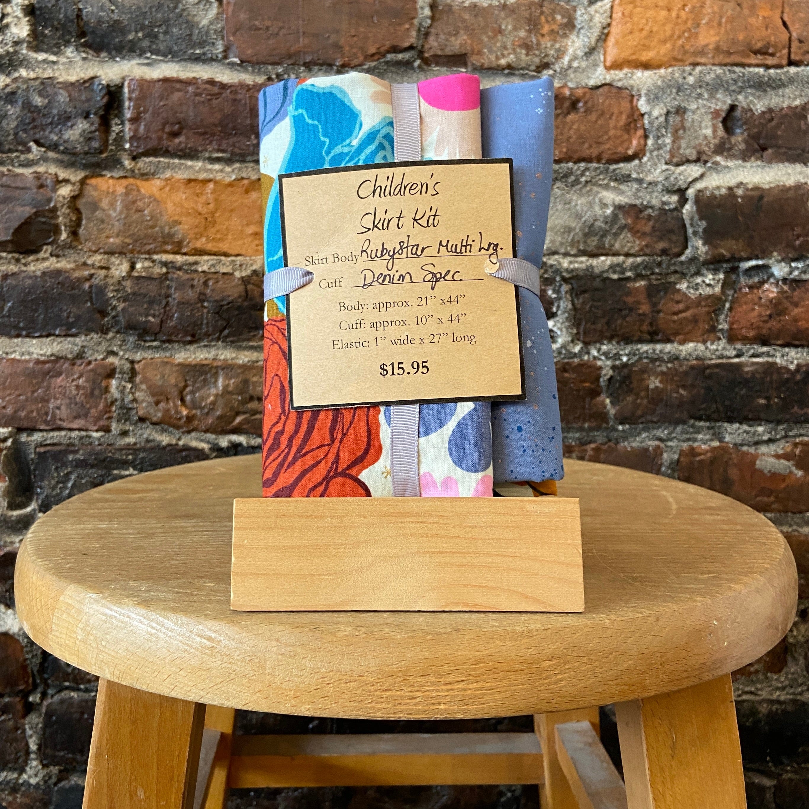 Child's Skirt Kit - Shine Large Floral in Shell with Speckled Denim Cu ...