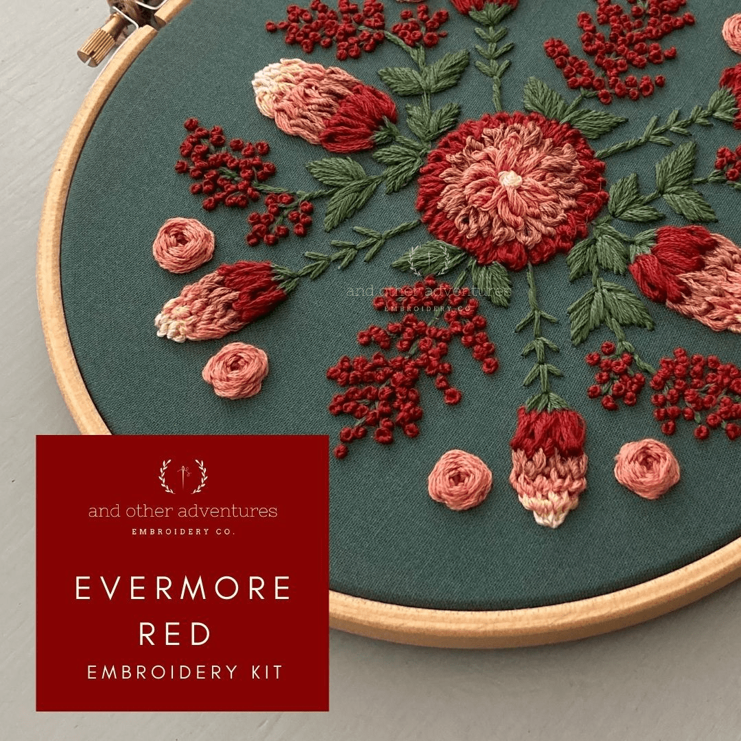 Evermore in Red Embroidery Kit - And Other Adventures Embroidery Co ...