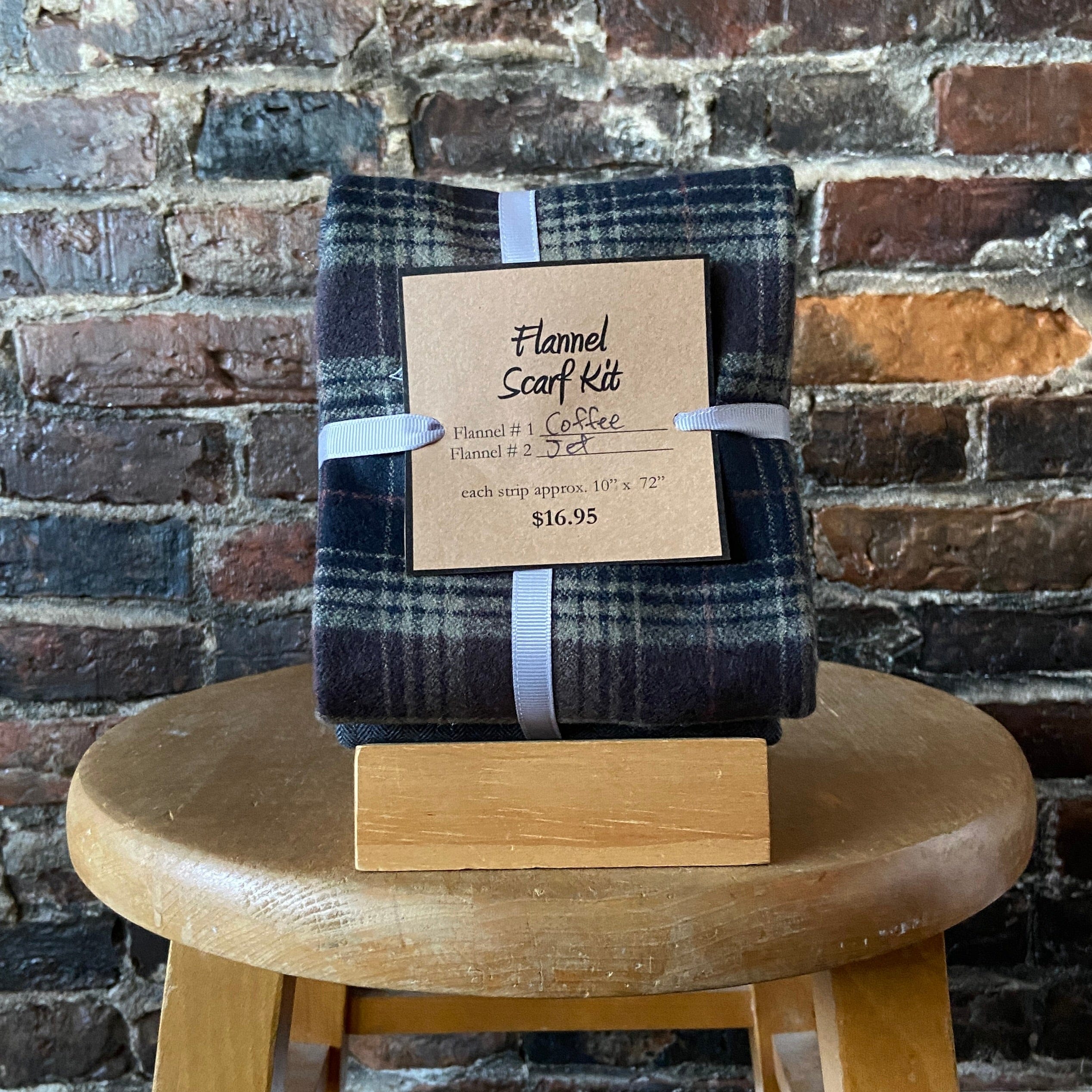 Flannel Scarf Kit - Coffee & Jet – Fiddlehead Artisan Supply