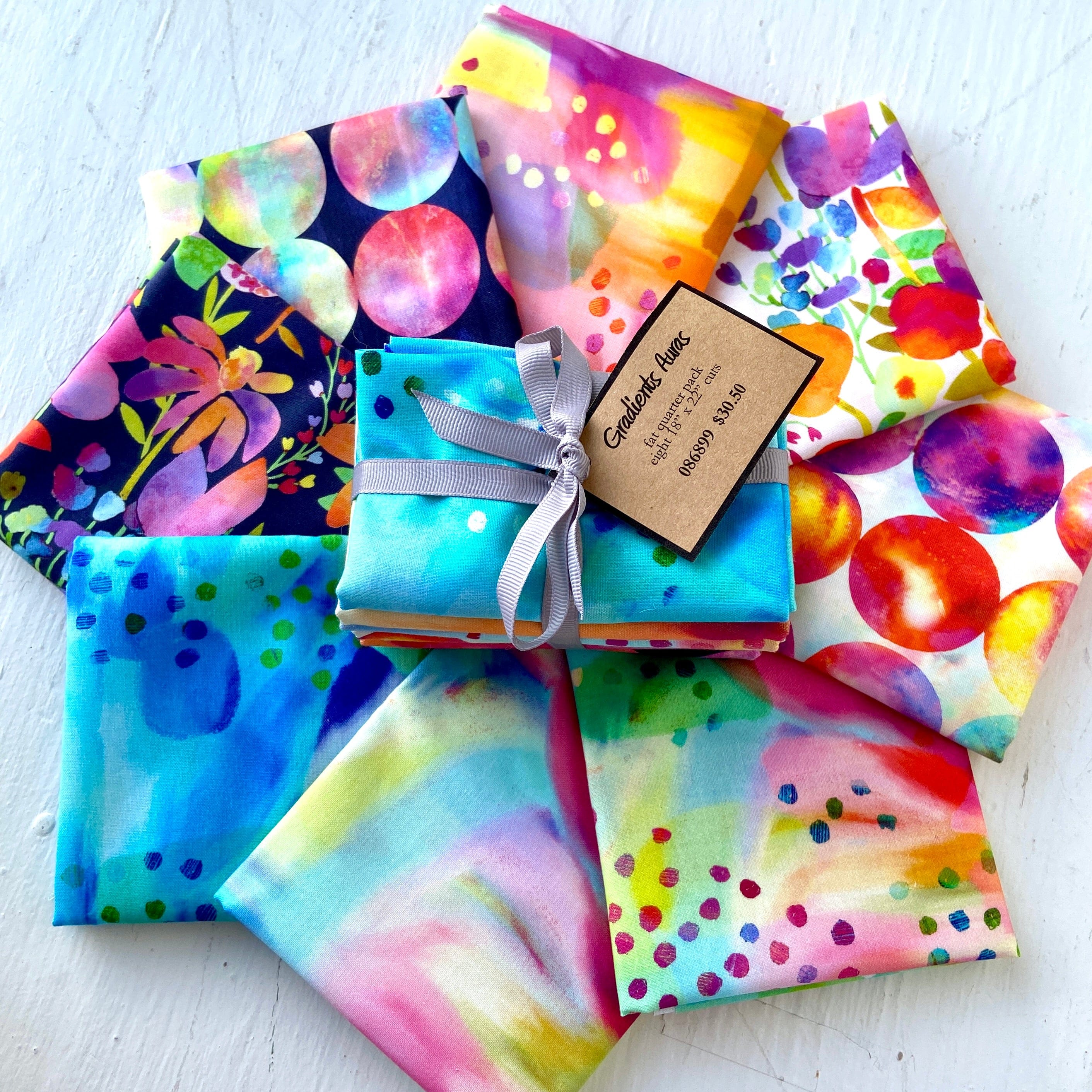 Gradients Auras - 8 FQs - MODA – Fiddlehead Artisan Supply