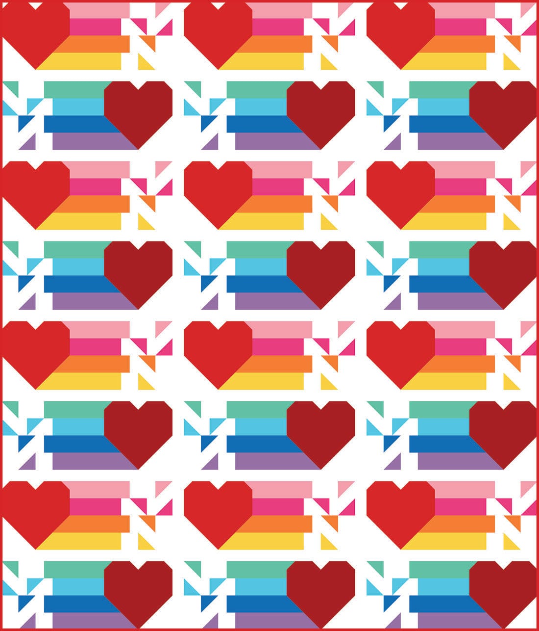 Modernly Morgan Quilt Pattern - Confetti Hearts – Fiddlehead Artisan Supply