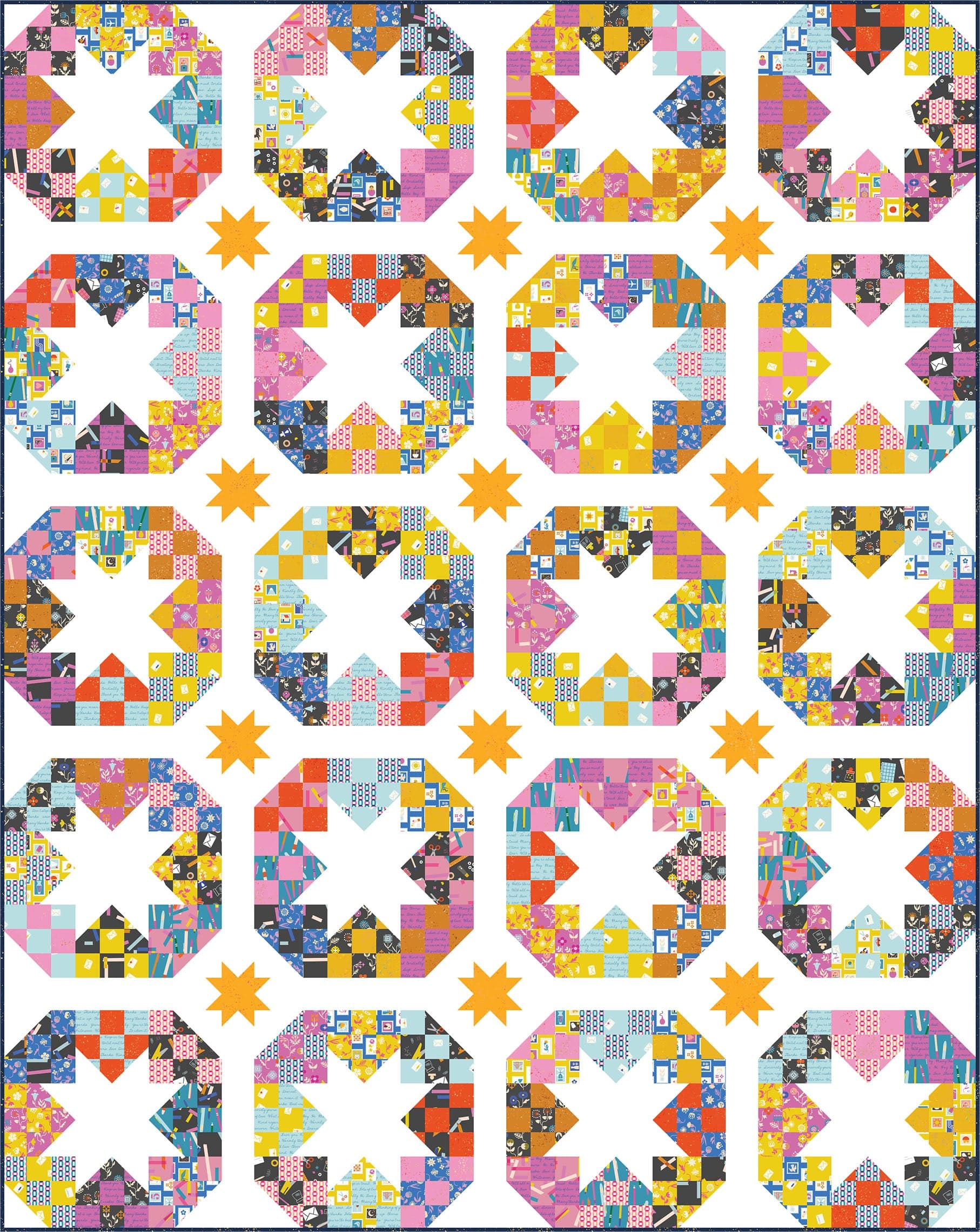 Modernly Morgan Quilt Pattern - Disco Stars – Fiddlehead Artisan Supply