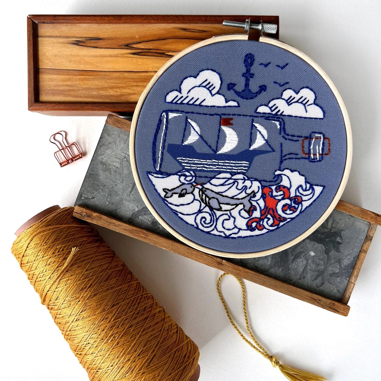 Rikrack Embroidery Kit Ship – Fiddlehead Artisan Supply