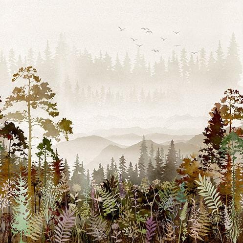 Tree Line BORDER PRINT in Autumn – Fiddlehead Artisan Supply